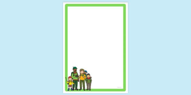 FREE! - Simple Blank Hiking Page Border | Page Borders | Twinkl
