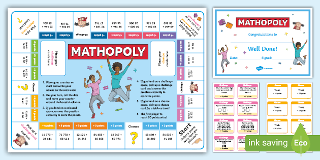 5-digit Addition Mathopoly Board Game | Years 5&6 Maths