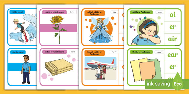 Phase 3 Vowel Digraphs ur/ow/ow/oi/ear/air/ure/er/ Peg Matching