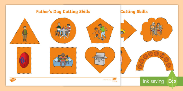 * NEW * Father's Day Cutting Skills Worksheet