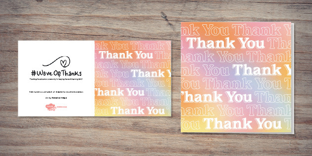 Wave of Thanks Thank You Card | Twinkl Party