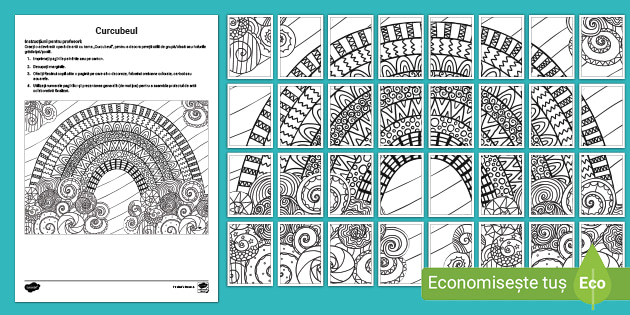 Lucrare colectivă: Curcubeul – Desene de colorat