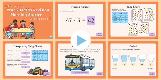 SATs Survival Maths KS1 Revision Morning Starters