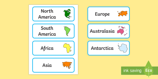 Continents Of The World (teacher made)