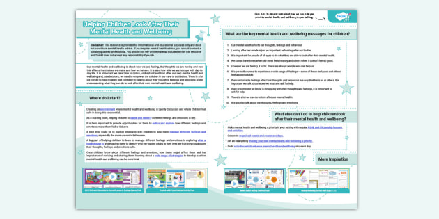 Helping Children Look After Their Mental Health and Wellbeing