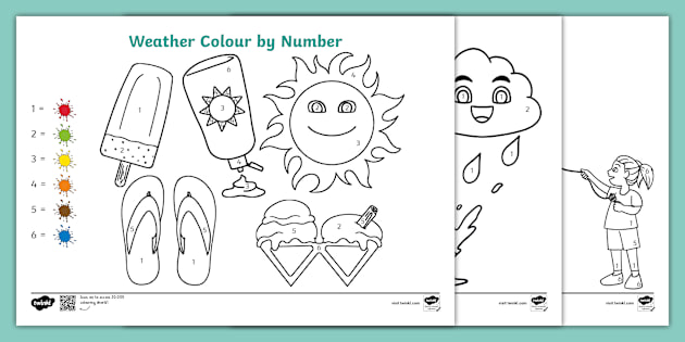 Weather Color by Numbers | twinkl.co.uk