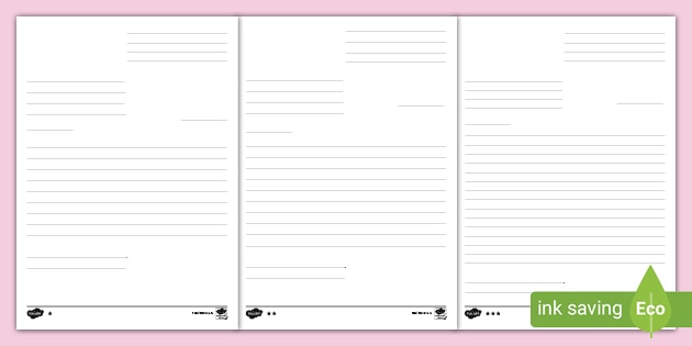Narrow Lined Formal Letter Template - CfE Teaching Resource