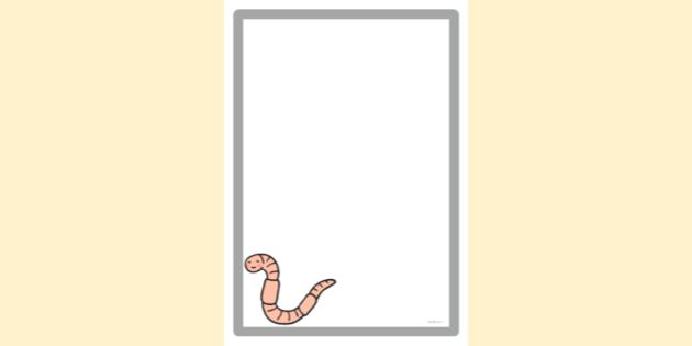 FREE! - Simple Blank Worm Border | Page Borders | Twinkl