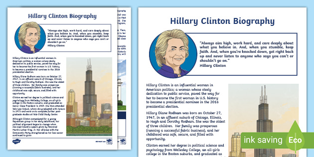 Hillary Clinton Biography (teacher made)