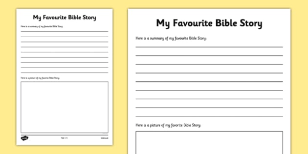My Favourite Bible Story Worksheet | Primary Resources