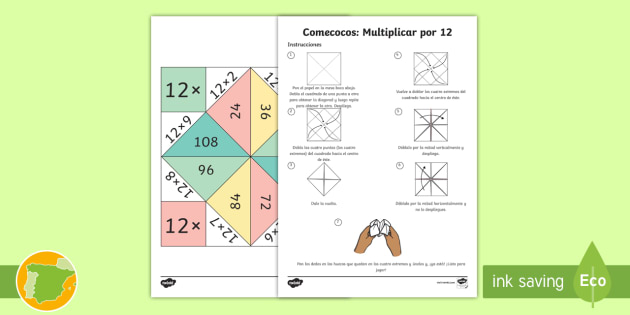 Comecocos: Multiplicar por 12 (teacher made)