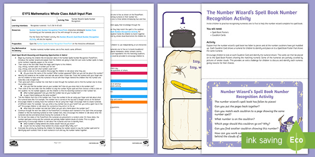 EYFS Maths: Number Spells Number Recognition Whole Class Adult Input ...
