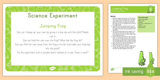 Jumping Frog Science Experiment and Prompt Card Pack