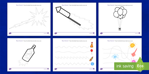 New Year's Pencil Control Activity