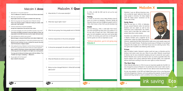 Black History Month: Malcolm X Differentiated Reading Comprehension ...