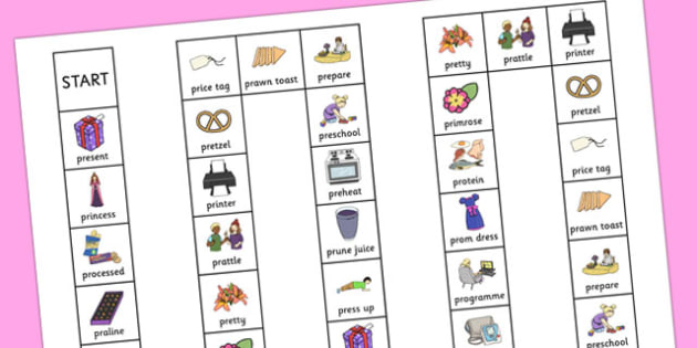 Two Syllable PR Board Game