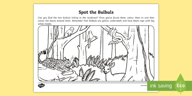 Spot the Bulbuls Colouring Page
