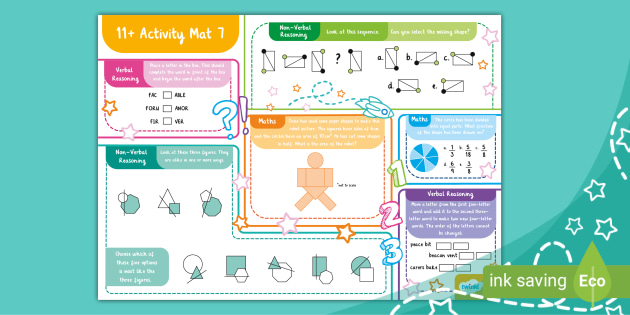 11+ Activity Mat 7 (teacher made)