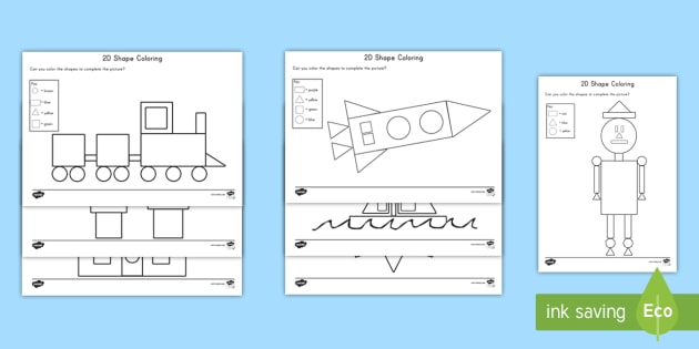 Color by Shapes 2D Activity (teacher made)