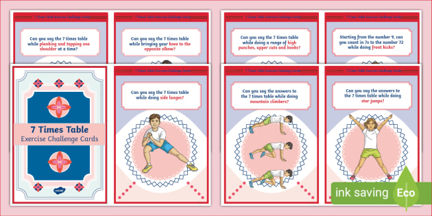 7 Times Table Game - Exercise Challenge Cards - Twinkl