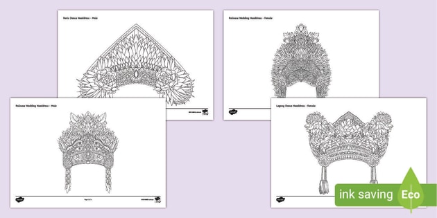 Indonesian Headdress Colouring Pages