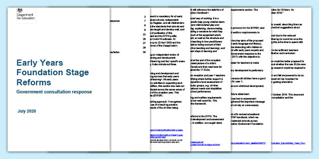 FREE! - New EYFS Reforms - Consultation Response
