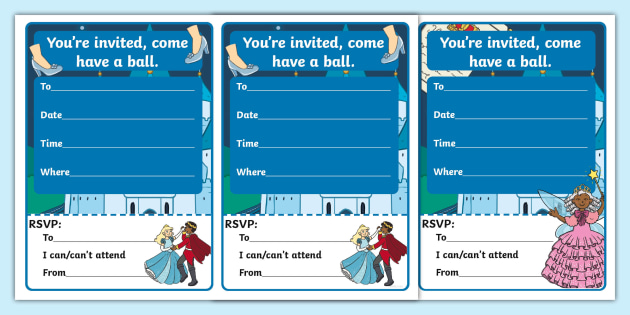 FREE! - Cinderella Party Invitations (teacher made)