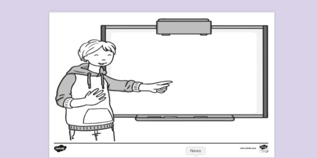 FREE! - child presenting to class | Colouring Sheets