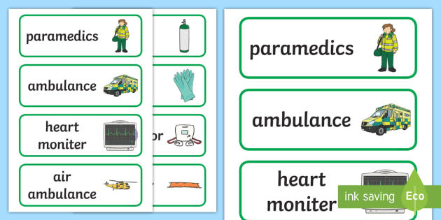 Paramedics Word Cards - Paramedics Role Play, paramedic, paramedic ...