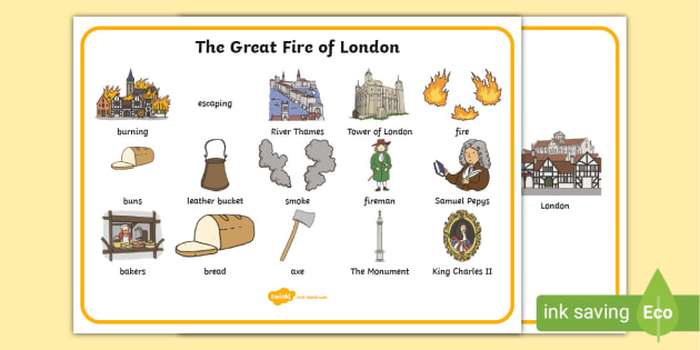 FREE! - Great Fire of London Word Mat KS1 (Teacher-Made)