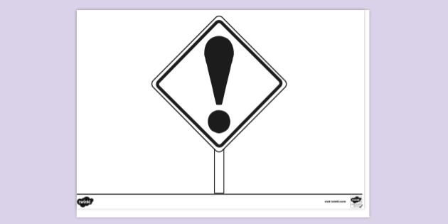 FREE! - Other Hazard Road Sign Colouring Sheet