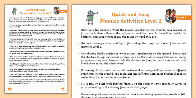NZ Phonics: Level 2: Quick and Easy Phonics Activities