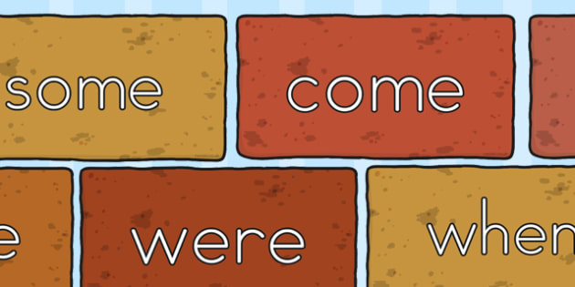 Phase 4 Tricky Words On Bricks (teacher made)