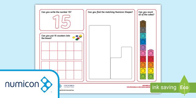 All About Number 15 Activity Mat with Numicon Shapes