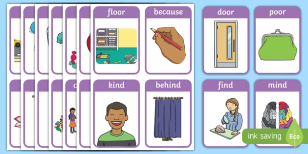 Flashcards for Year 2 Spelling Words (teacher made)