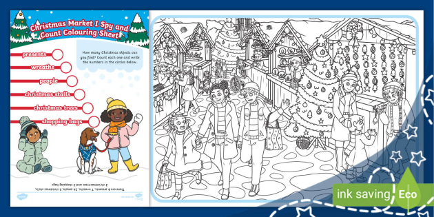 Free Printable Christmas I Spy Count And Color Activity Page For Kids