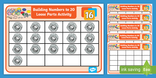 👉 Building Numbers to 20 Loose Parts Ten-Frame Activity