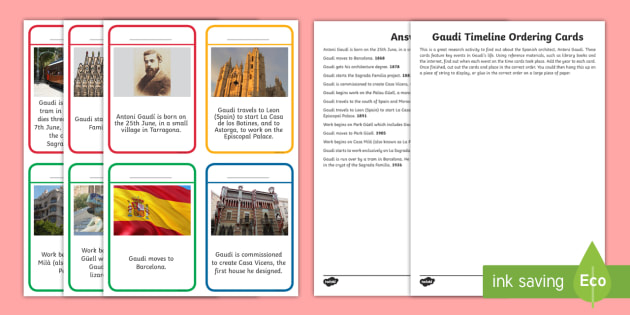 Gaudi Timeline Ordering Cards