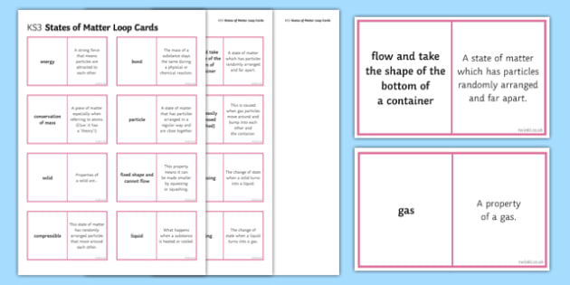 States of Matter Loop Cards (teacher made)