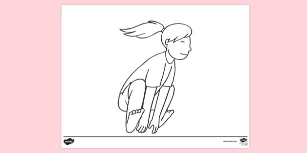 FREE! - Girl Leaping Over An Obstacle Colouring | Colouring Sheets
