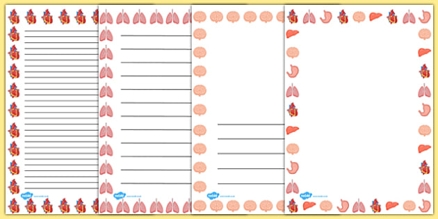 Human Body Organs Page Borders (teacher made)