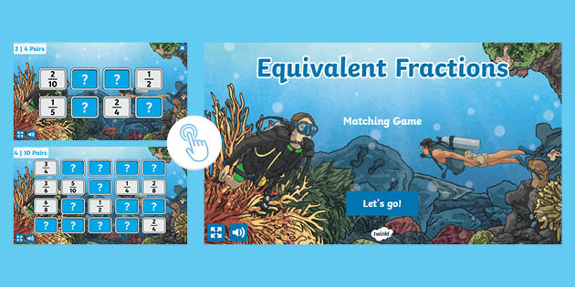 Matching Equivalent Fractions Game (teacher made)