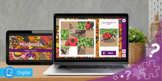 Minibeasts Picture Slider Interactive Puzzle Game