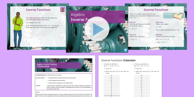Inverse Functions Worksheet and Teaching Resources