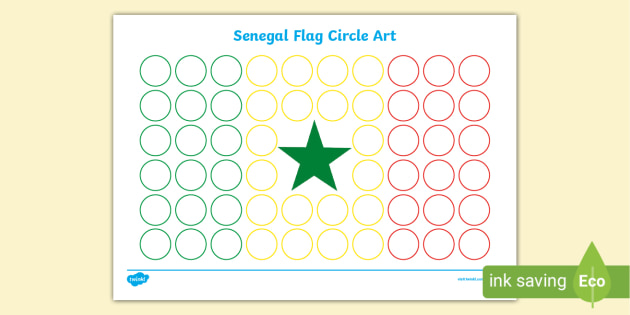 FREE! - Senegal Flag Circle Art Worksheet (teacher made)