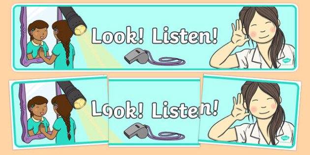 Look Listen Display Banner (teacher made)