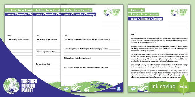 FREE! - COP26 Key Issues - Letter to a Leader Writing Template