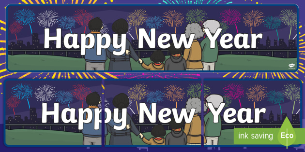 Happy New Year Banner | Twinkl Display Resources
