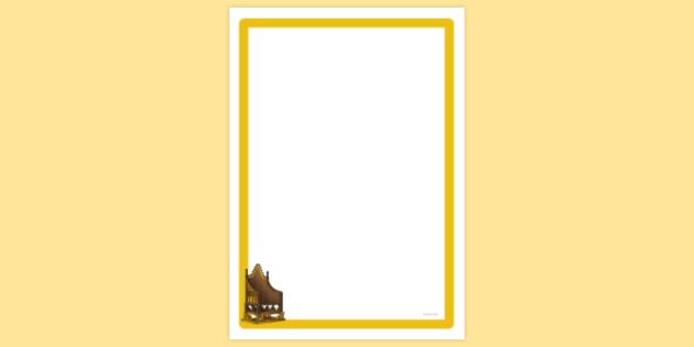 FREE! - Simple Blank King Edward's Throne Page Border | Twinkl