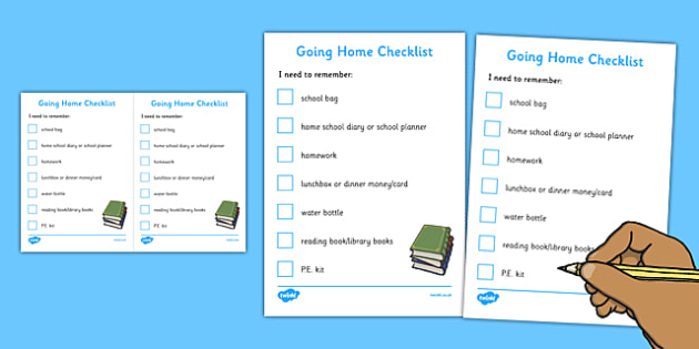 Going Home Checklist Secondary